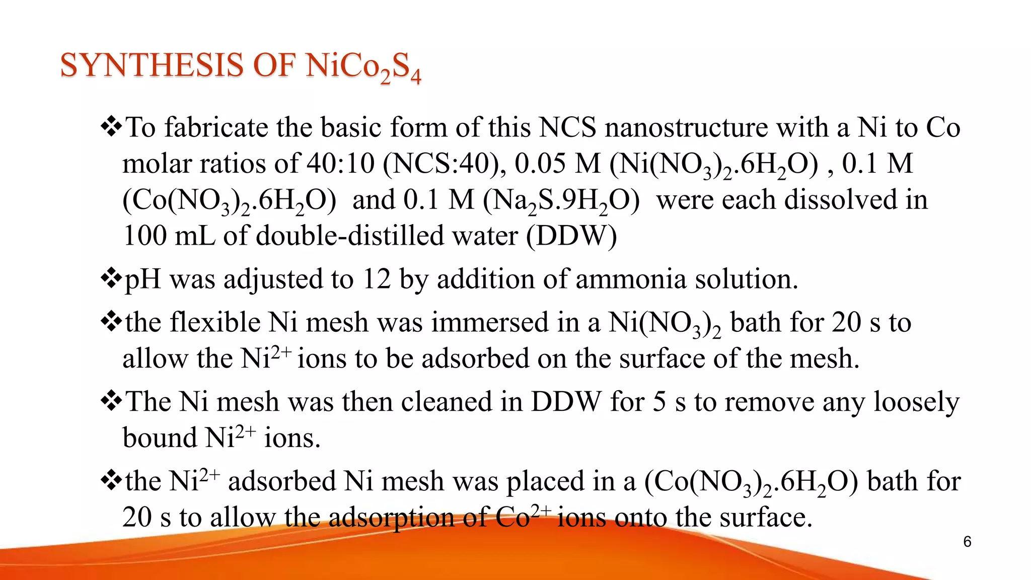 Synthesis of NiCo2S4 (SILAR) SUPERCAPACITORS | PPT