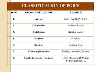 Use of growth regulators in seed production of Vegetable | PPTX