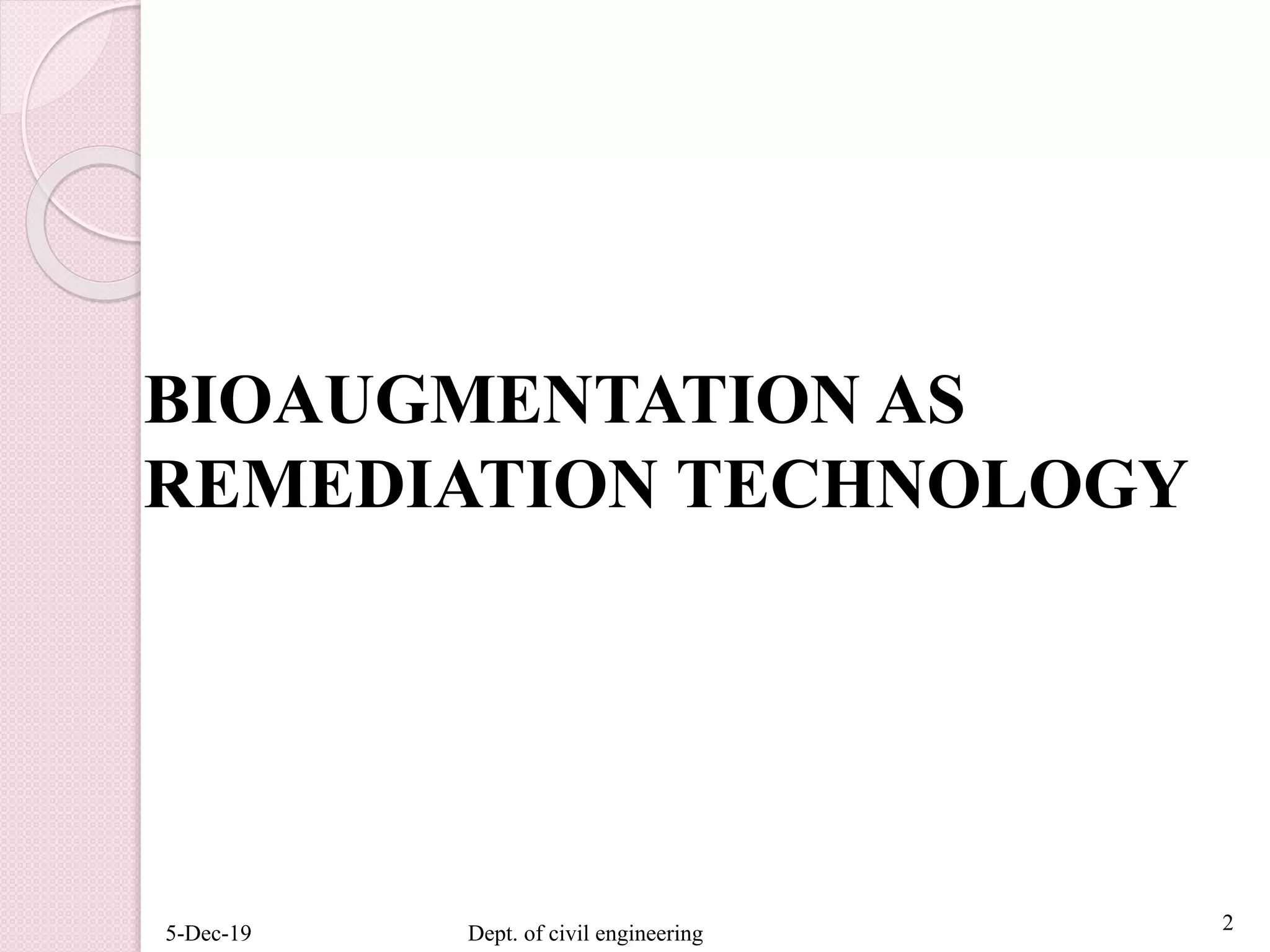 bioaugmentation as remediation technology | PPTX