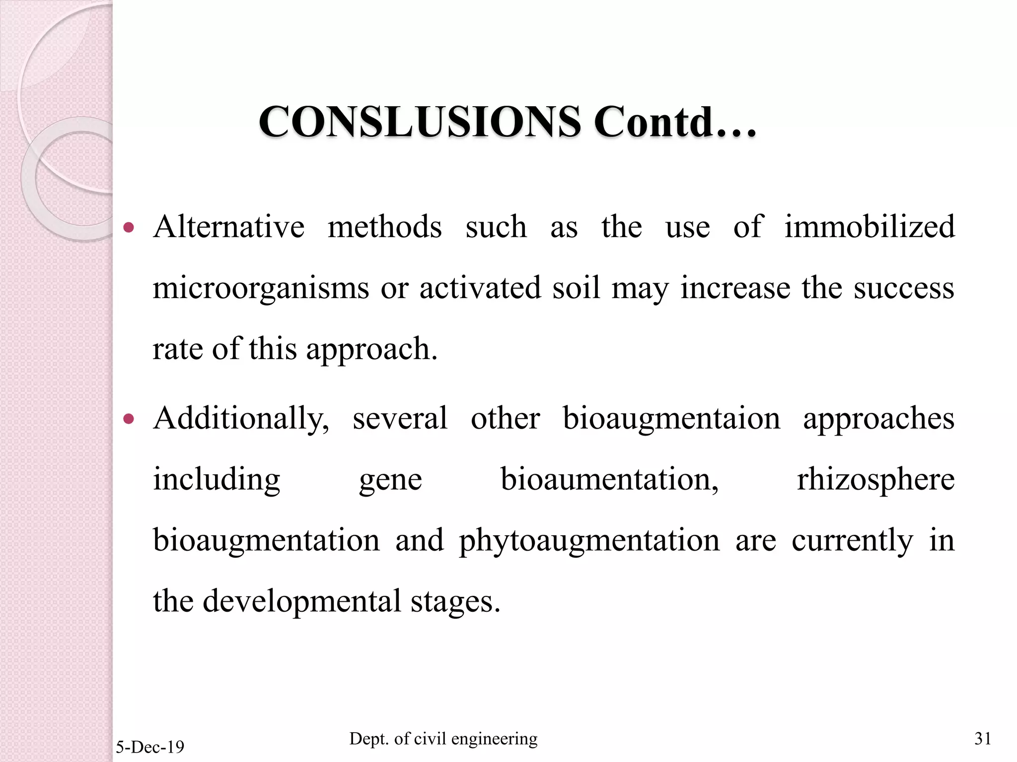 bioaugmentation as remediation technology | PPTX