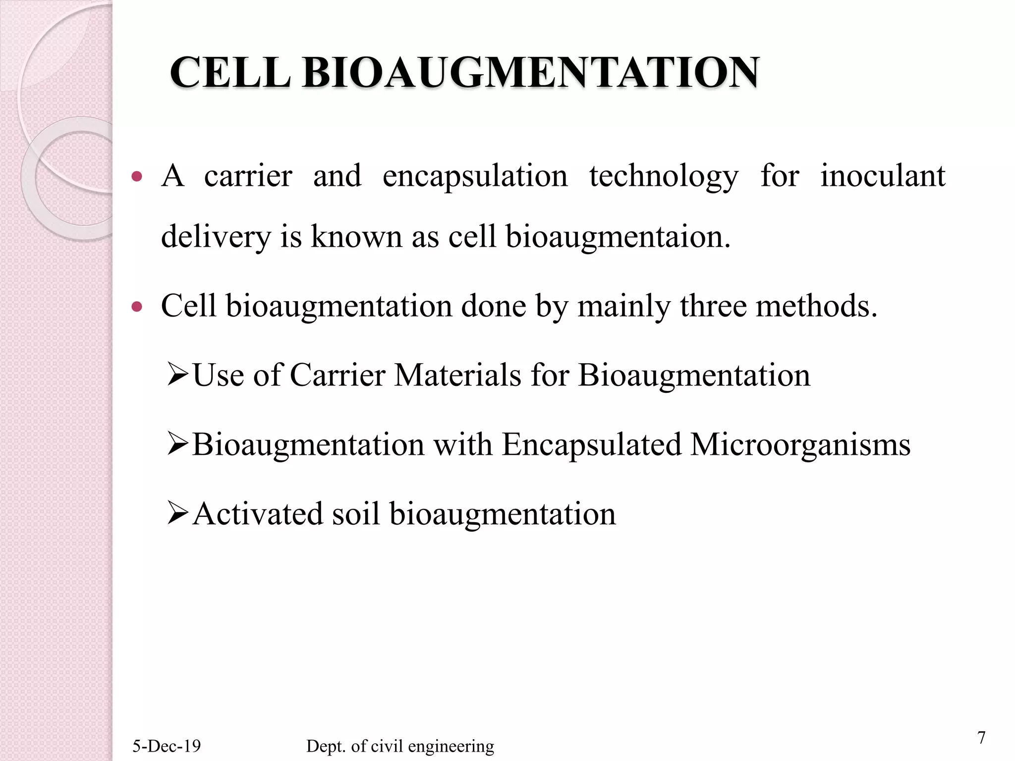 bioaugmentation as remediation technology | PPTX