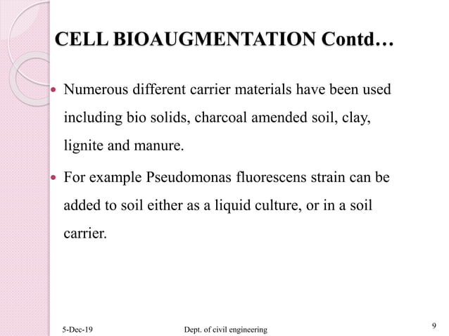 bioaugmentation as remediation technology | PPTX