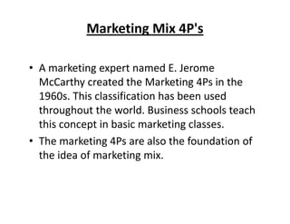 Marketing mix 4p's of marketing | PDF