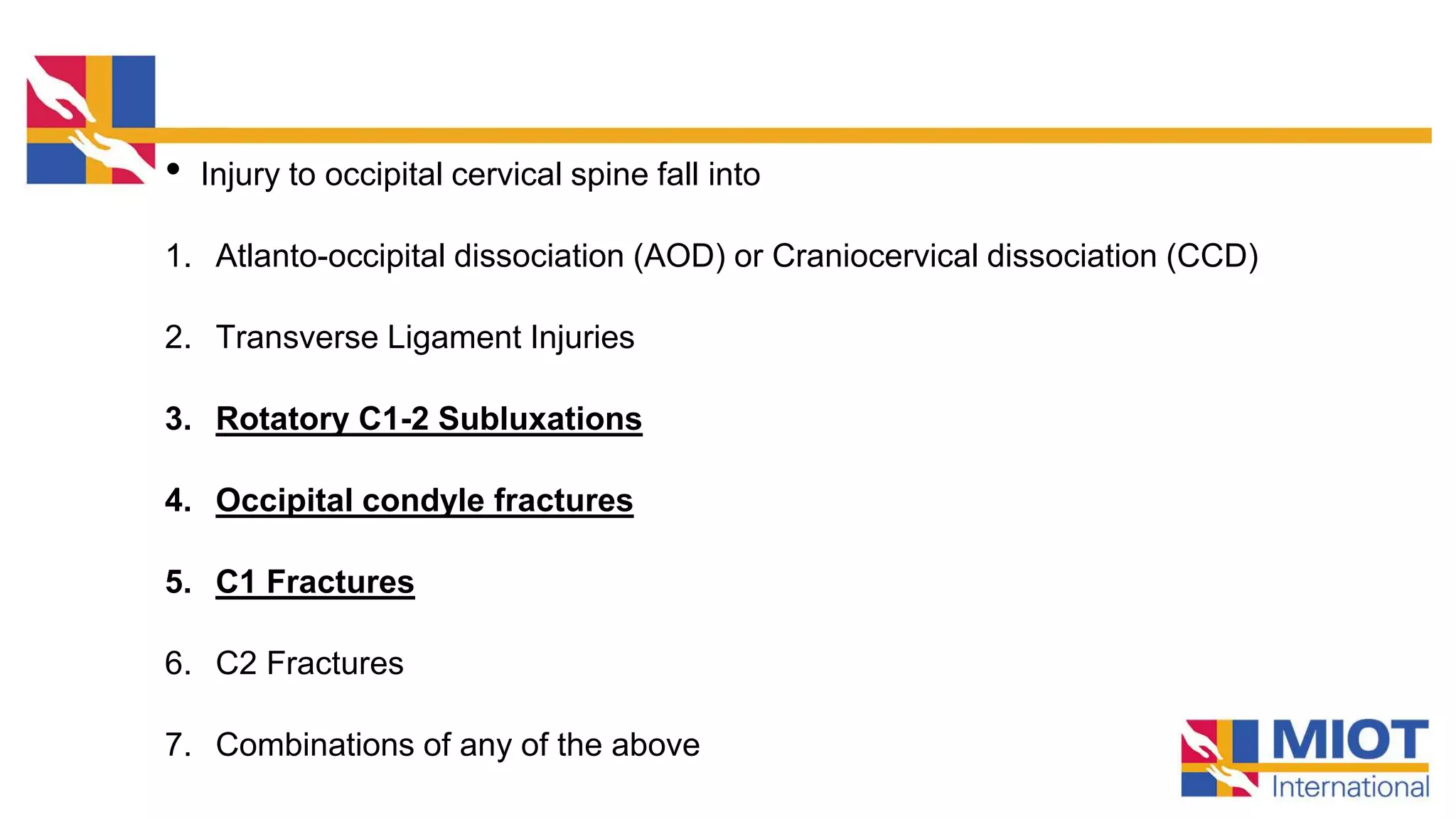 Injuries at occipitocervical junction | PPTX