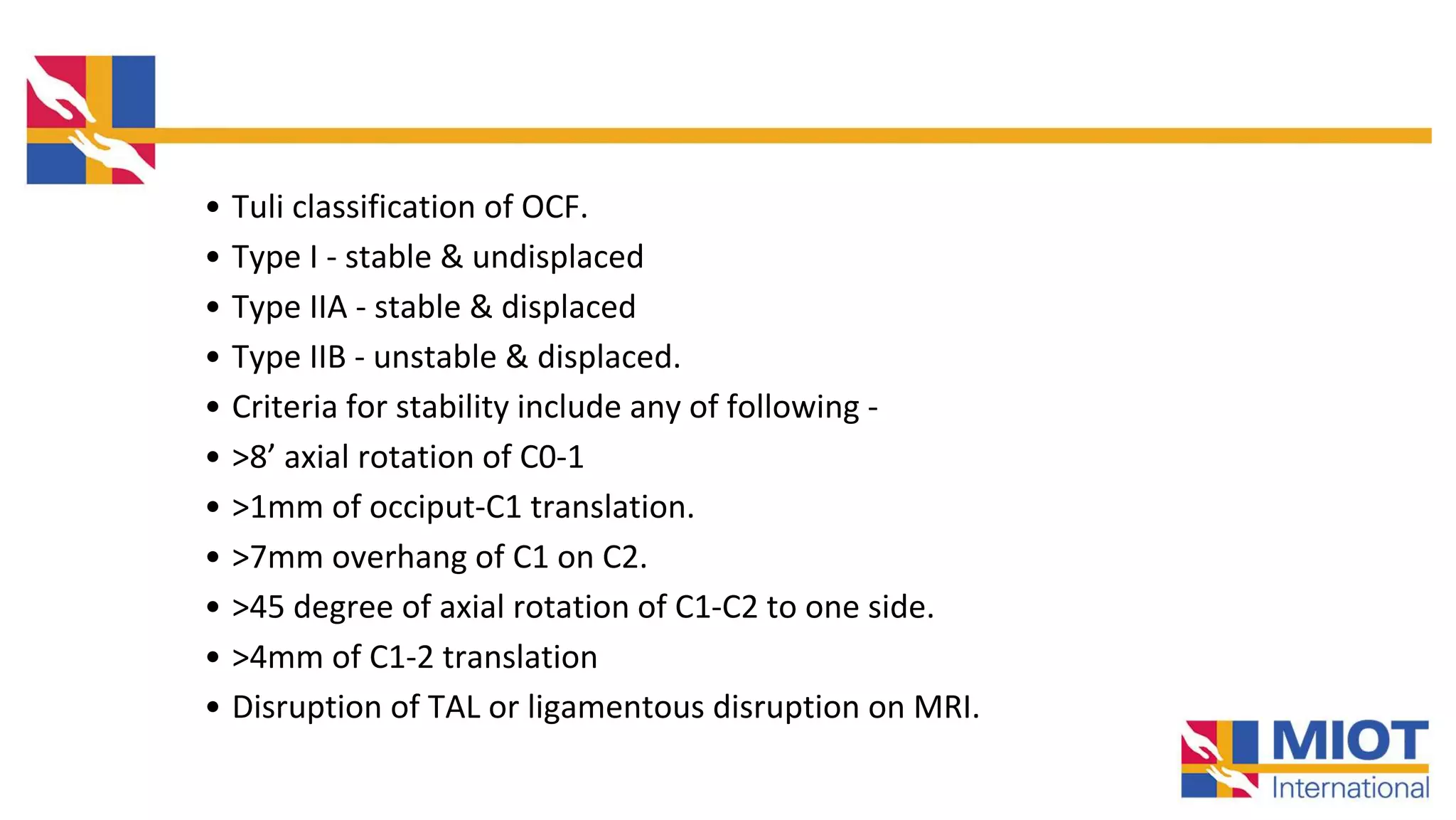 Injuries at occipitocervical junction | PPTX