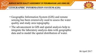 SURFACE WATER QUALITY ASSESSMENT USING GIS | PPTX