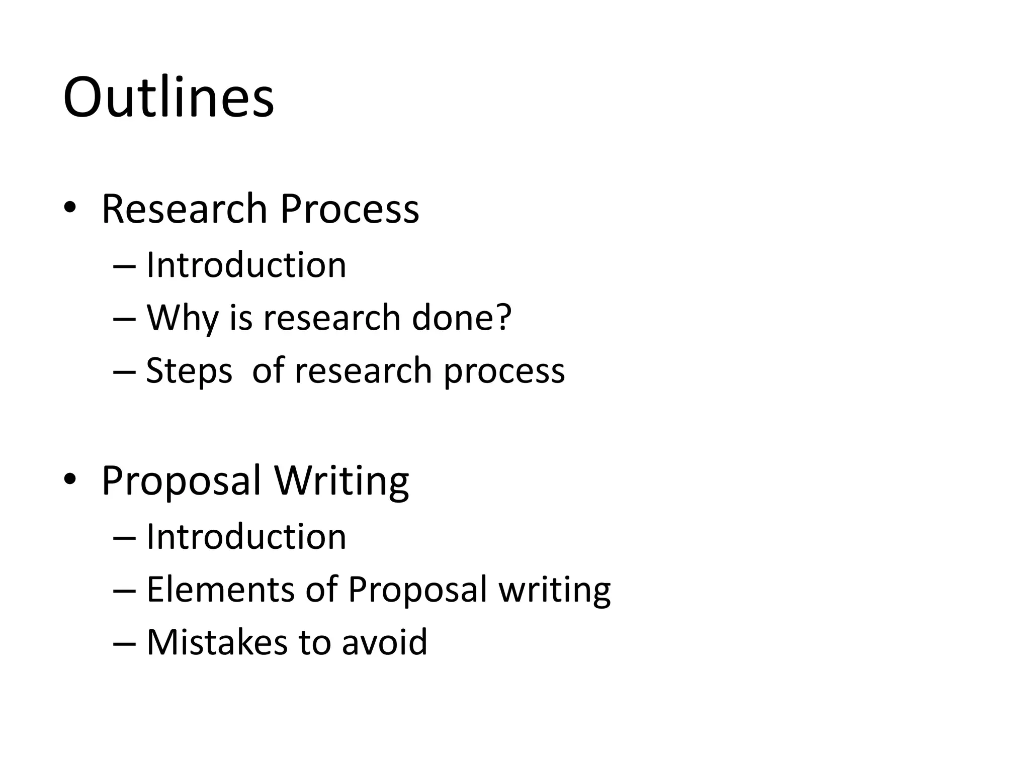 Research process and proposal writing | PPTX