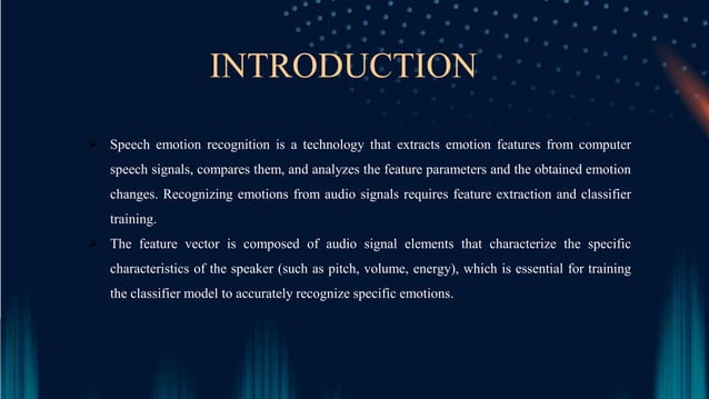 SPEECH BASED EMOTION RECOGNITION USING VOICE | PPTX