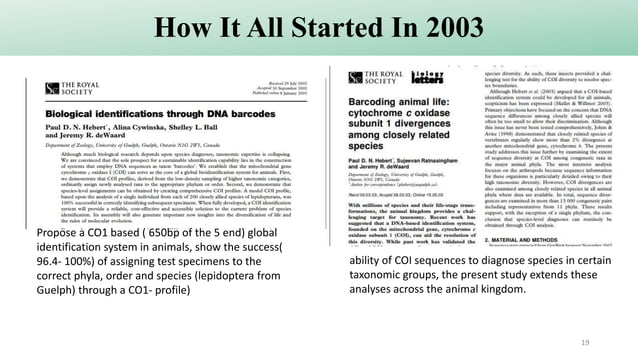 Conservation Biotechnology: DNA and Tissue Bank, DNA Barcoding , DNA fingerprint | PPT
