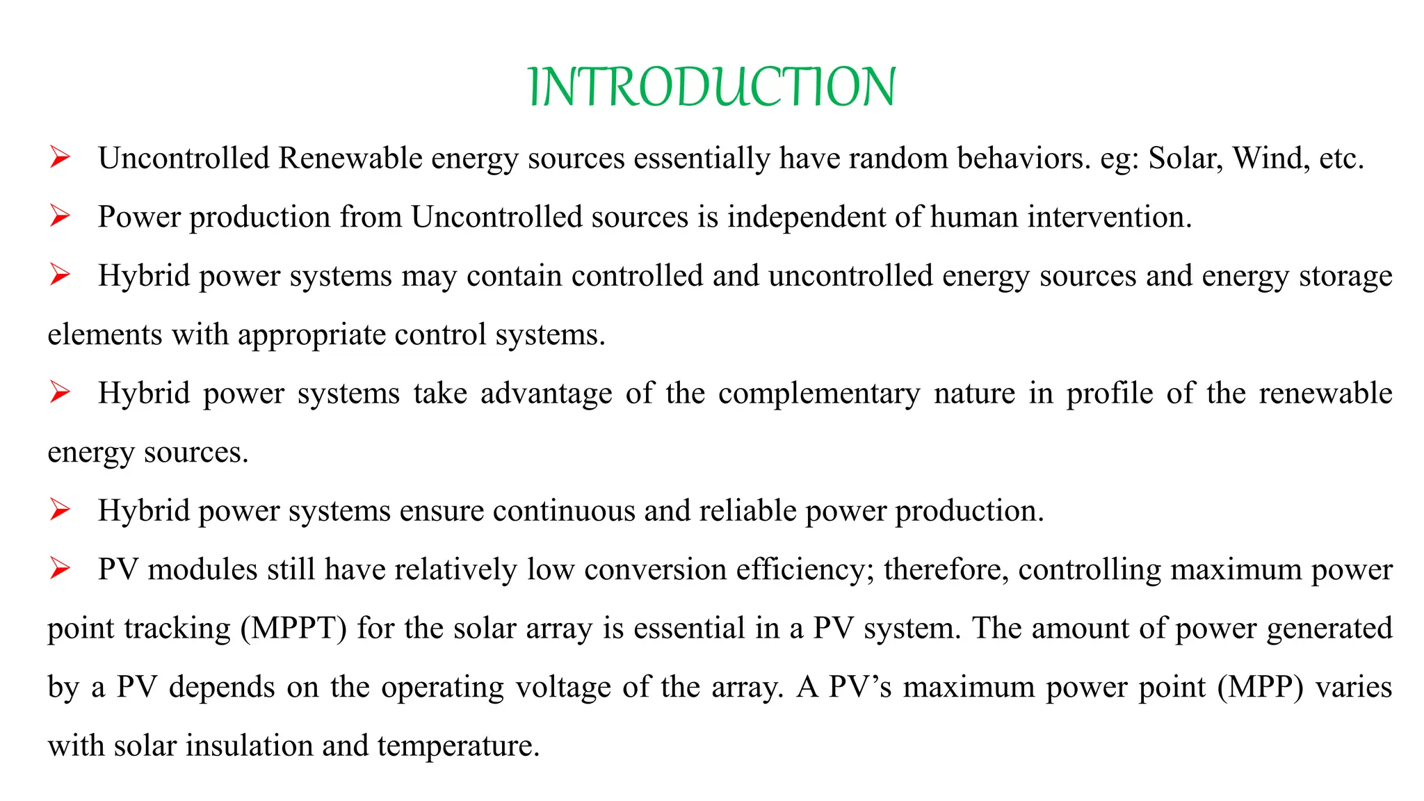 MAXIMUM POWER POINT TRACKING ALGORITHMS APPLIED TO WIND-SOLAR HYBRID ...