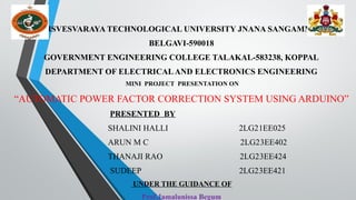Automatic power factor correction using Arduino uno | PPT