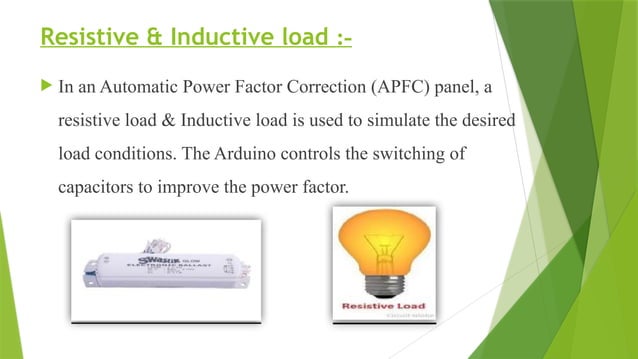 Automatic power factor correction using Arduino uno | PPTX