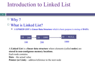 introduction to linked list ppt se studenrts | PPT