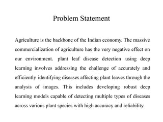 plant leaf desease detection using machine learning | PPTX