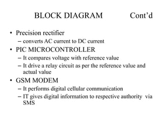 MY PROJECT-automatic load sharing of transformer by using GSM tecnique. | PPTX