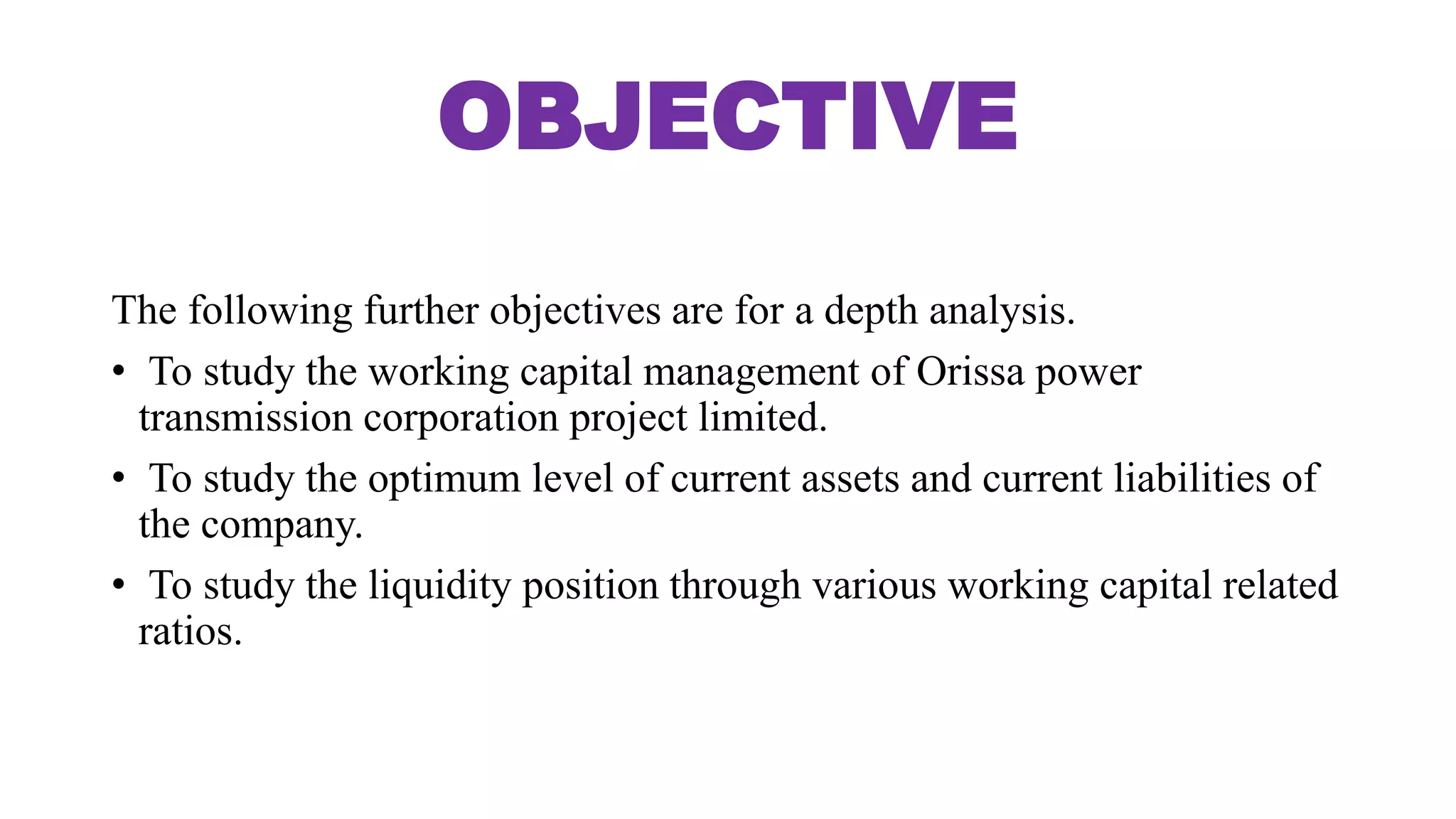Working capital of OPTCL | PPTX | Stocks and Bonds | Personal Investing