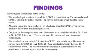 Working capital of OPTCL | PPTX | Stocks and Bonds | Personal Investing