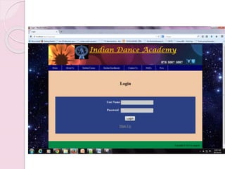 Presentation on Dance Academy Management System Project | PPTX