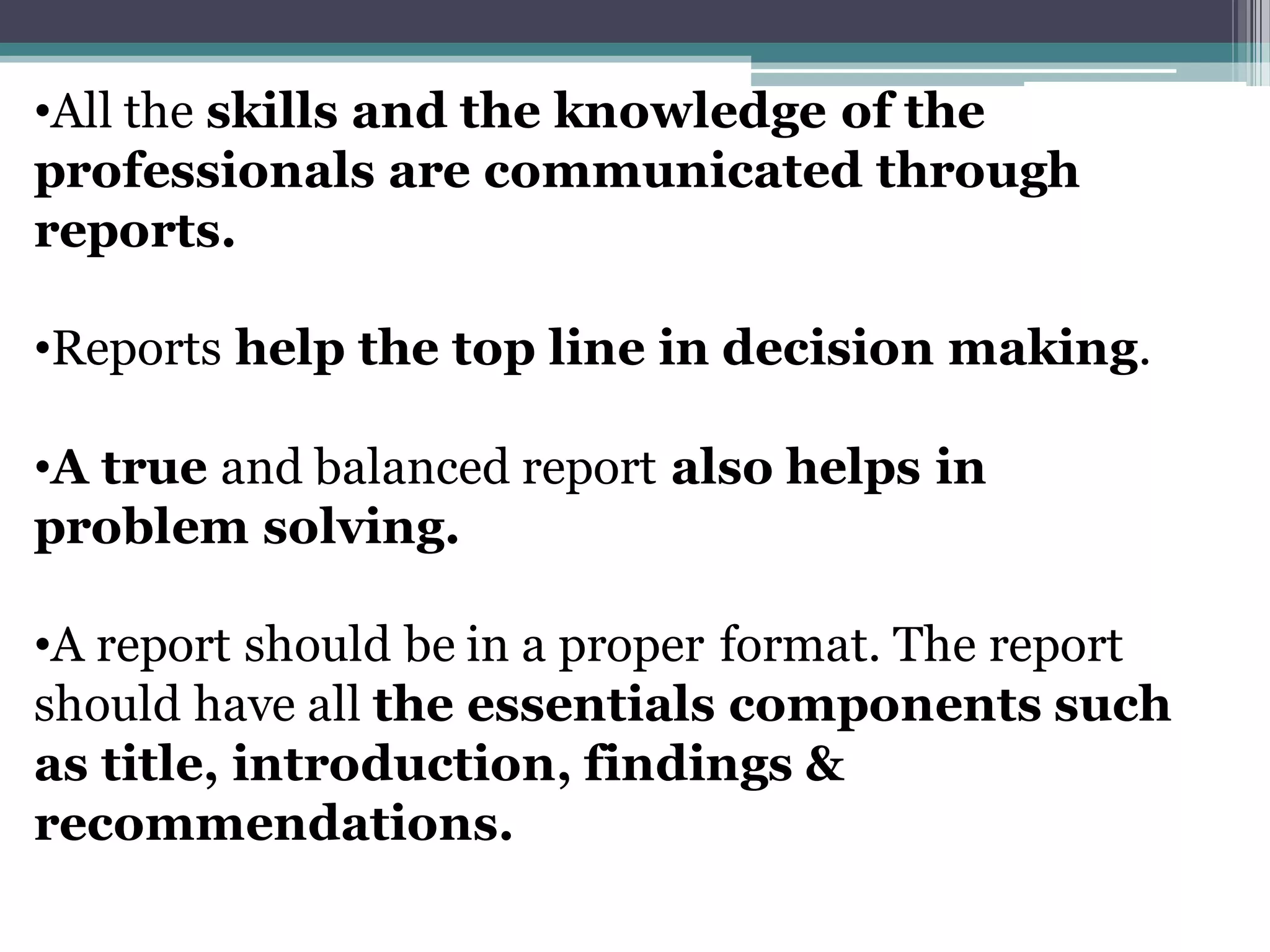 Ppt on Report Writing | PDF