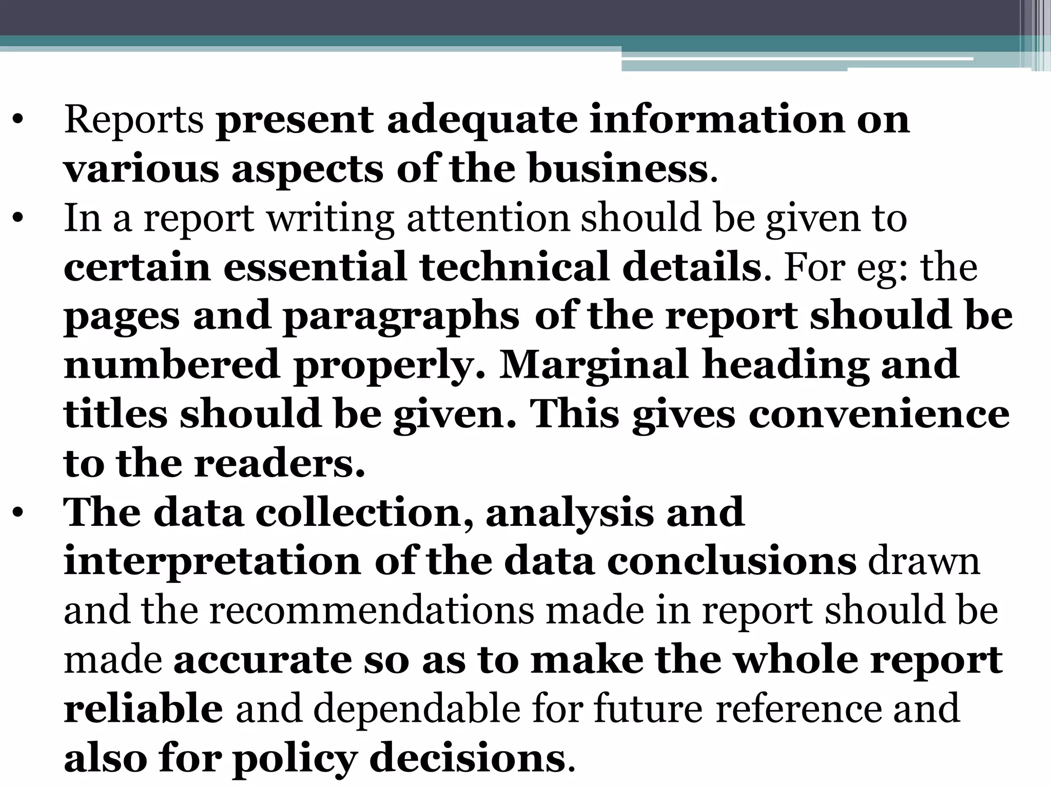 Ppt on Report Writing | PDF