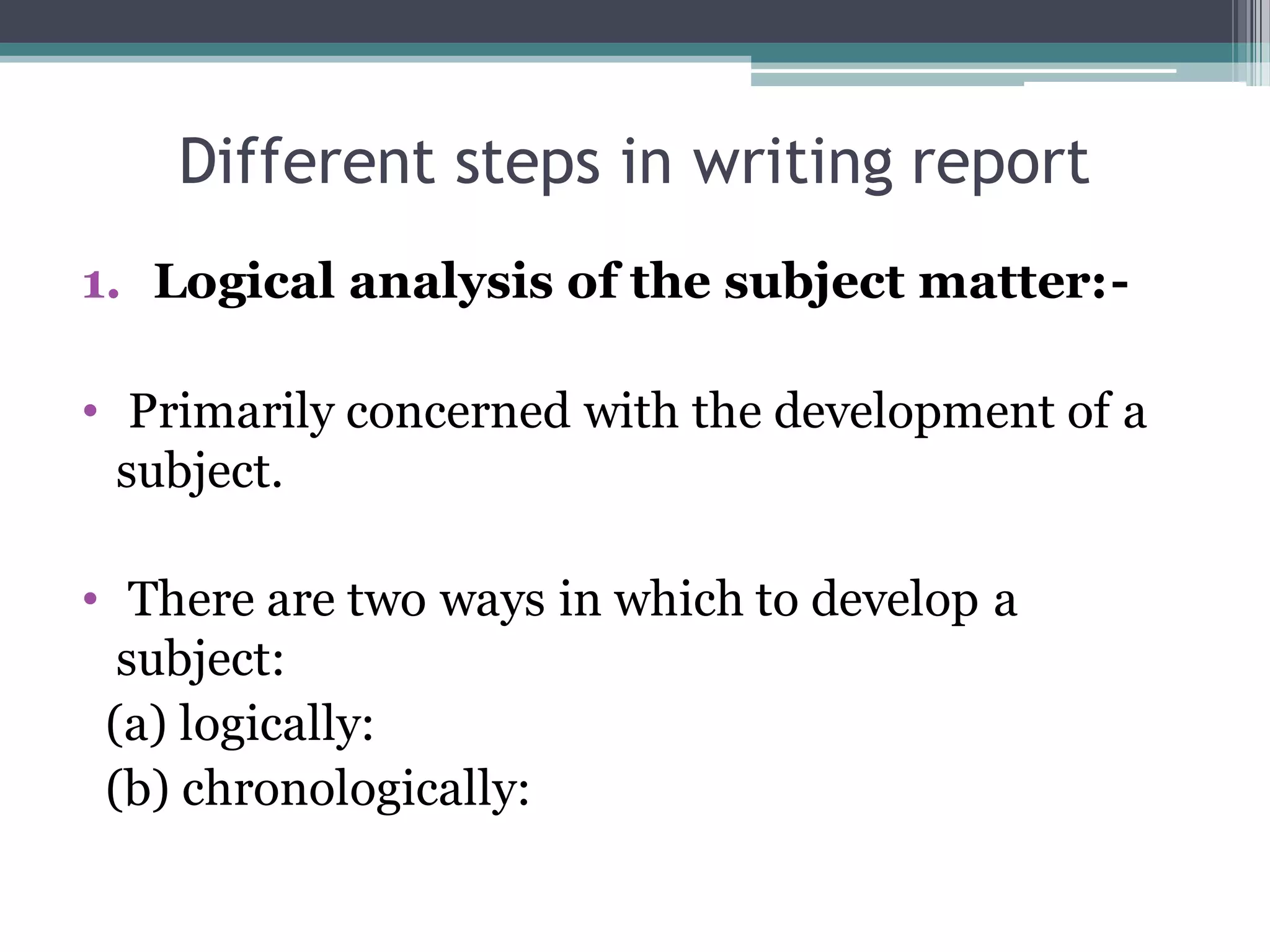 Ppt on Report Writing | PDF