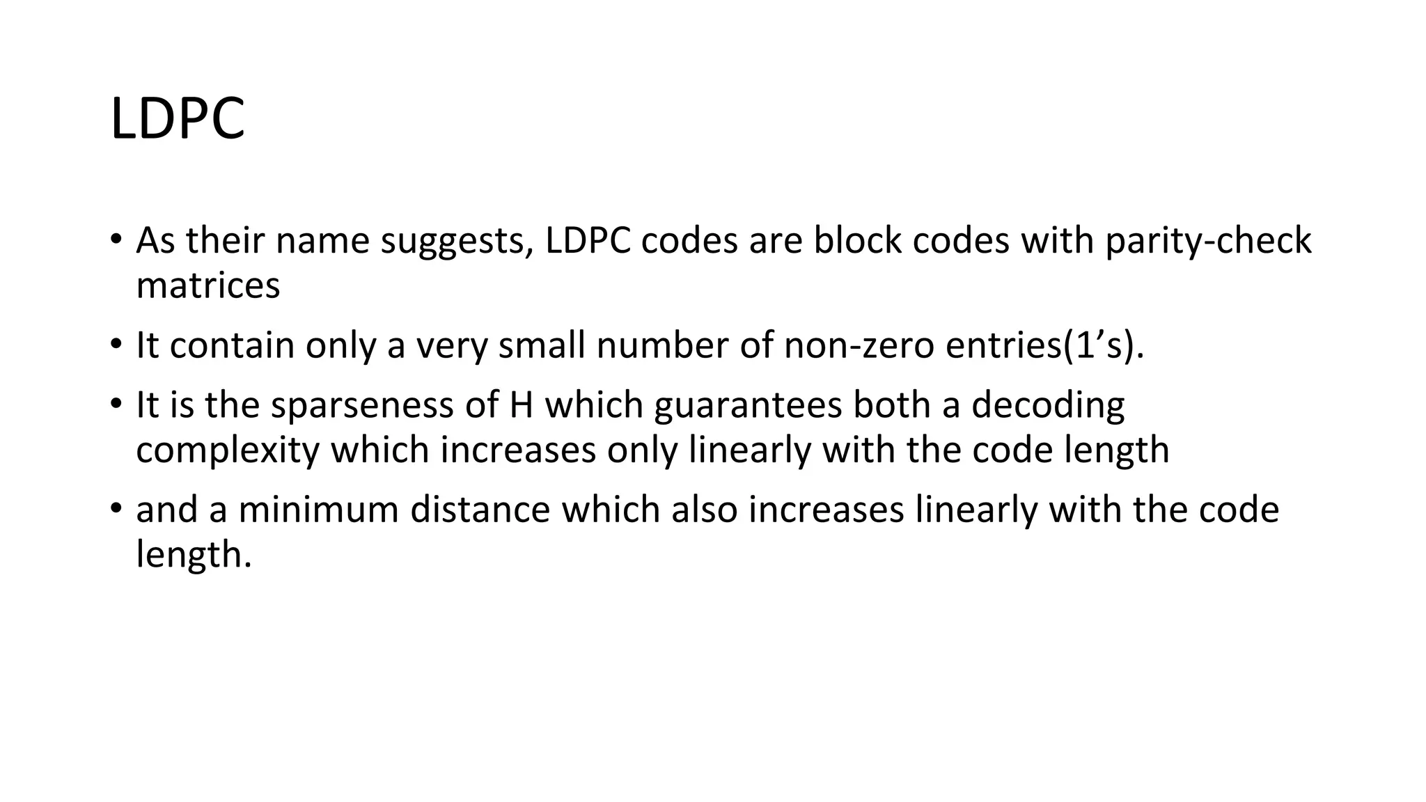 LDPC - Low Density Parity Check Matrix | PPTX