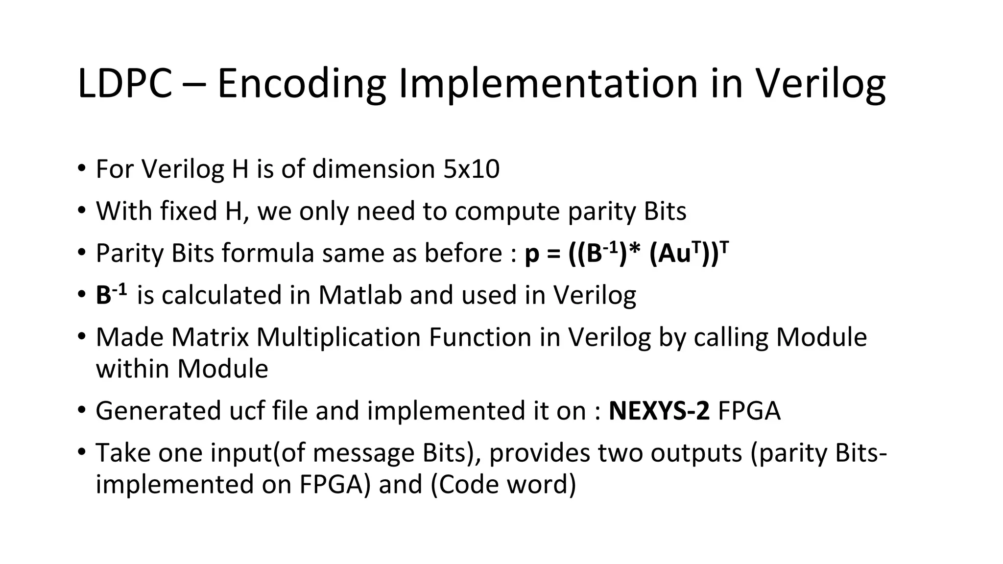 LDPC - Low Density Parity Check Matrix | PPTX