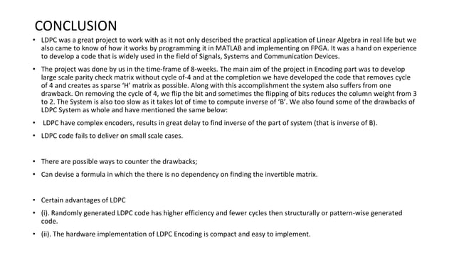 LDPC - Low Density Parity Check Matrix | PPTX | Programming Languages | Computing