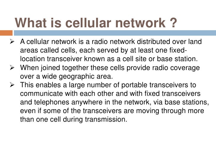 Cellular network