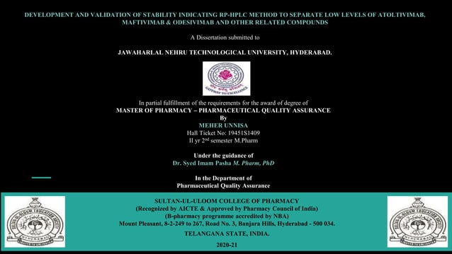 DEVELOPMENT AND VALIDATION OF STABILITY INDICATING RP-HPLC METHOD TO SEPARATE LOW LEVELS OF ...
