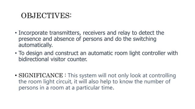 Automatic Room Light Controller with Bidirectional Visitor Counter ...