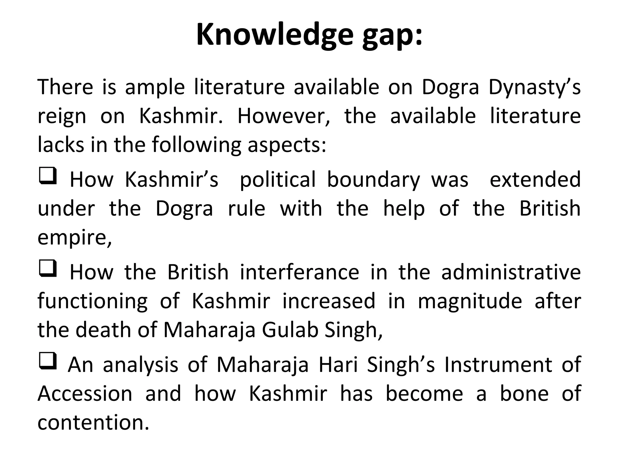 PPT ON DOGRA RULE IN KASHMIR | PPT
