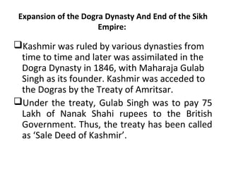 PPT ON DOGRA RULE IN KASHMIR | PPT