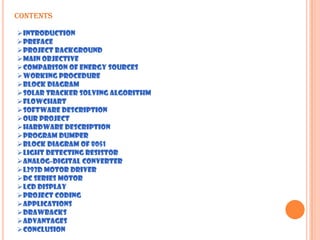 MICROPROCESSOR BASED SUN TRACKING SOLAR PANEL SYSTEM TO MAXIMIZE ENERGY GENERATION | PPT