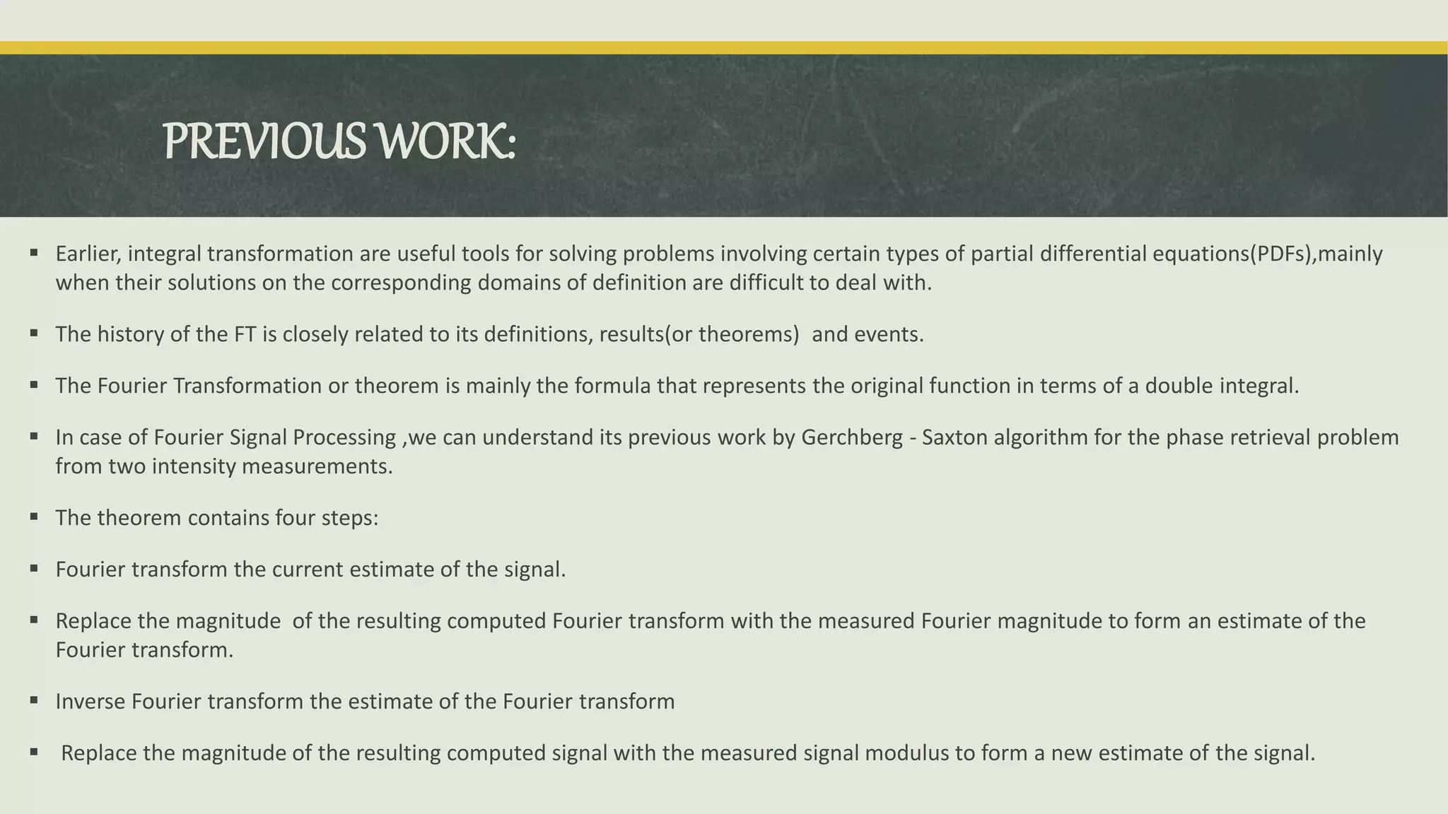 Application of Fourier Transformation | PPTX