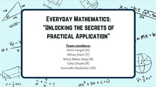 PPT on Mathematical Application in practical life | PPTX