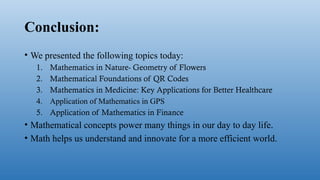 PPT on Mathematical Application in practical life | PPTX