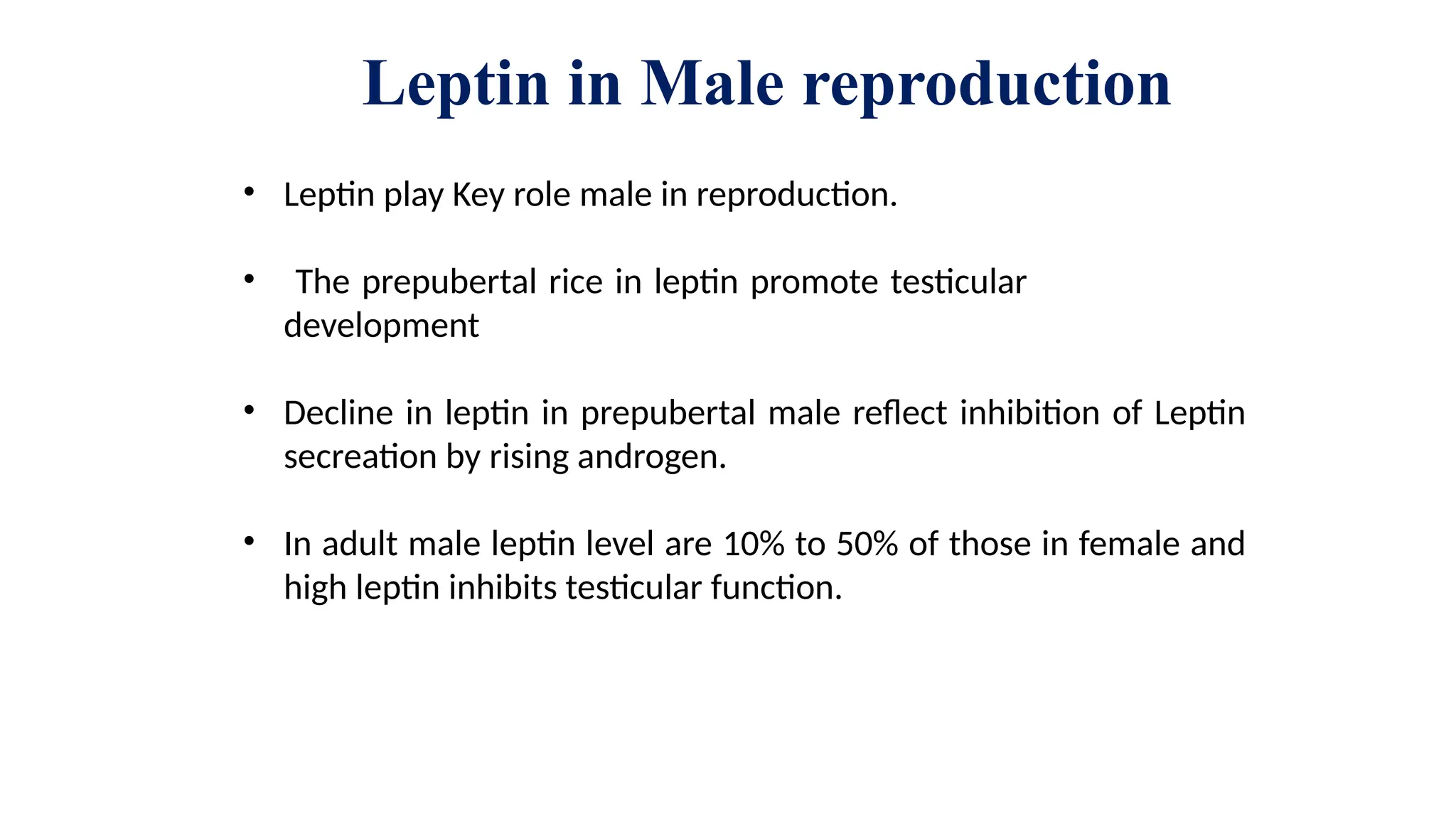 Role of leptin in reproduction in animals | PPTX