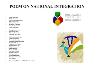 NATIONAL INTEGRATION | PPT | Hinduism | Religion & Spirituality
