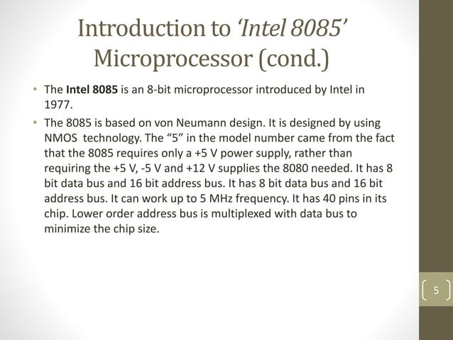 PPT 8085 microprocessor | PPT