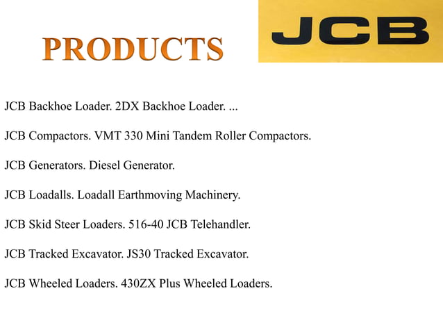jcb | PPTX | Manufacturing Industry | Industries