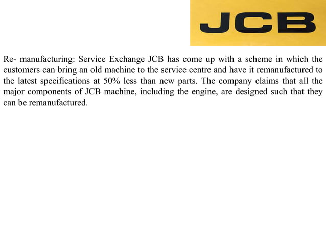 jcb | PPTX | Manufacturing Industry | Industries