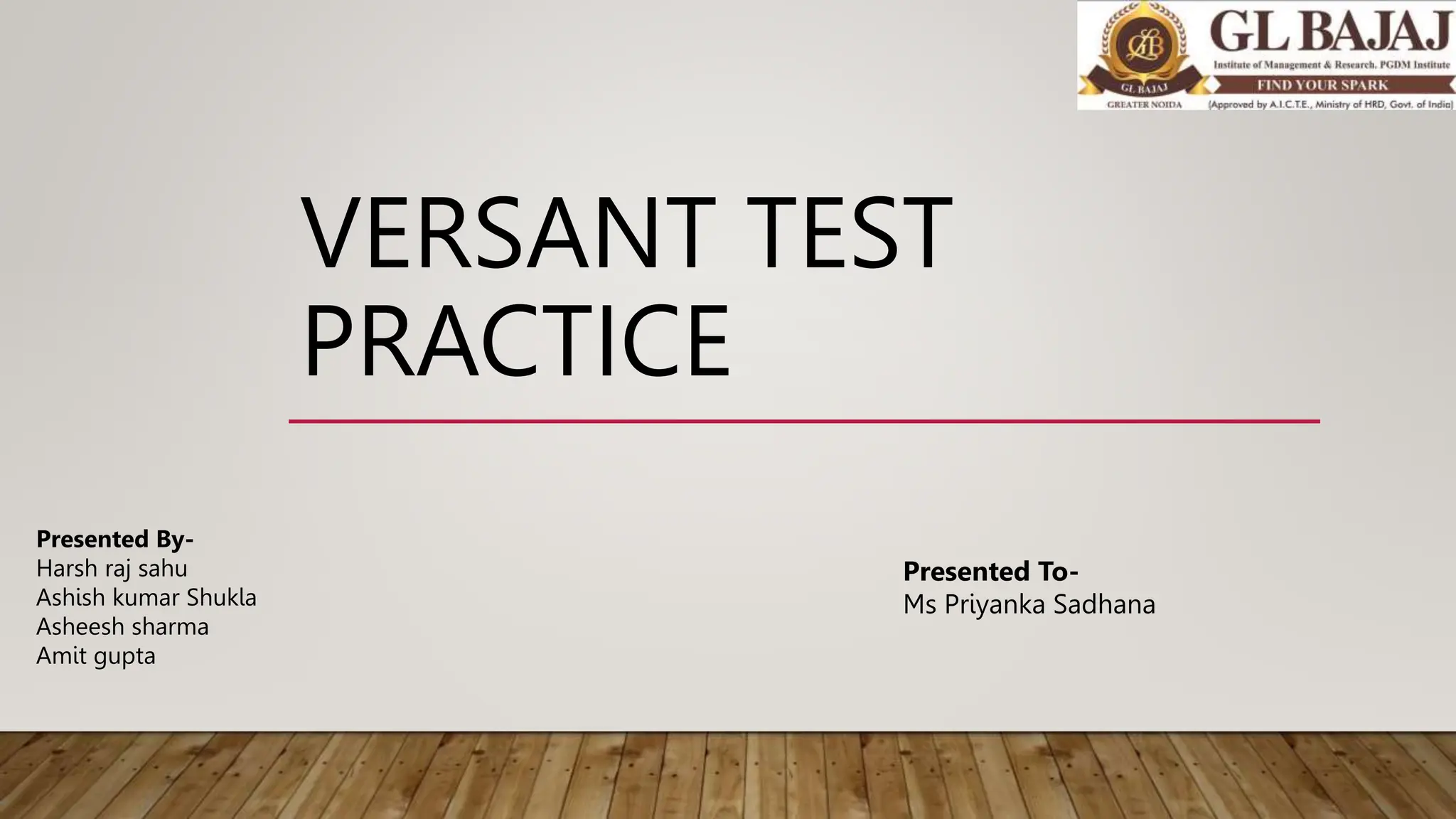 PPT of Versant Test for English Improvement | PPTX