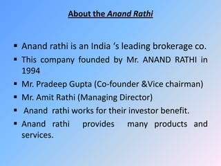 Final ppt anand rathi report | PPTX