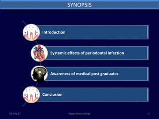 Awareness regarding the systemic effects- PERIO SYSTEMIC RELATIONSHIP ...