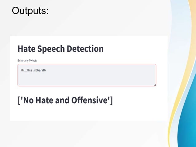 Hate speech detection using machine learning | PPTX