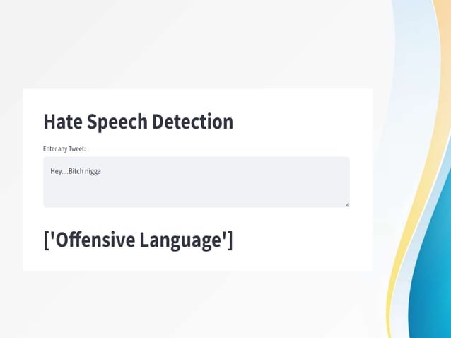 Hate speech detection using machine learning | PPTX