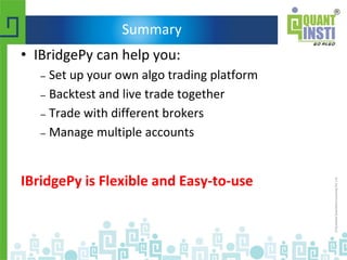 Backtesting And Live Trading With Interactive Brokers Using Python With ...