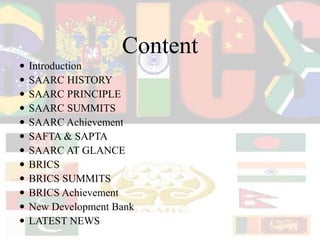 Presentation on SAARC and BRICS a new parallel power in the world | PPT