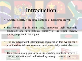 Presentation on SAARC and BRICS a new parallel power in the world | PPT